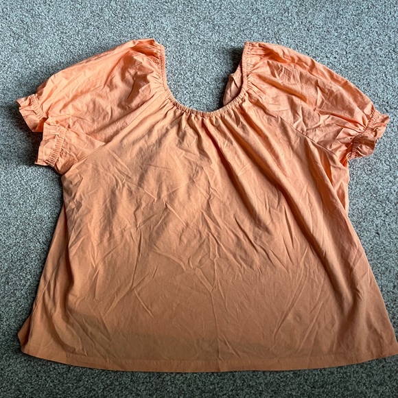 J. Crew | Tops | J Crew Orange Puff Sleeve Ruffled Blouse | Poshmark